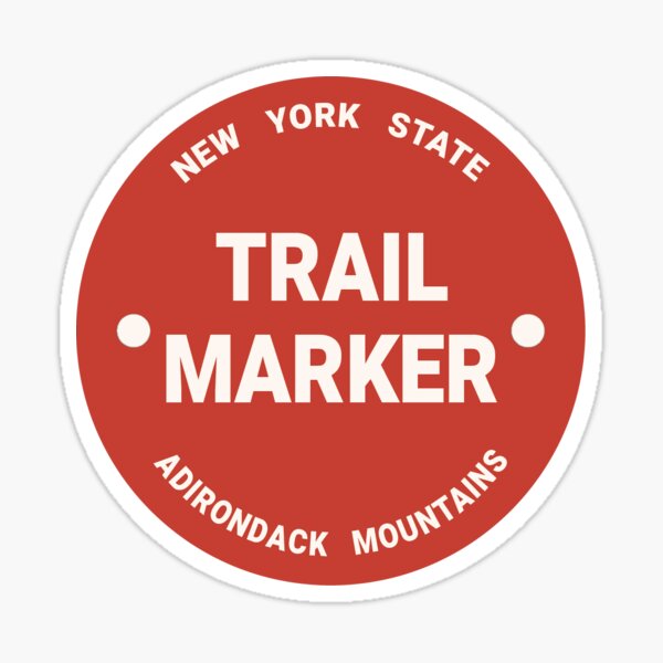 "NYS Trail Marker Sticker ADK Mountains Red" Sticker for Sale by ...