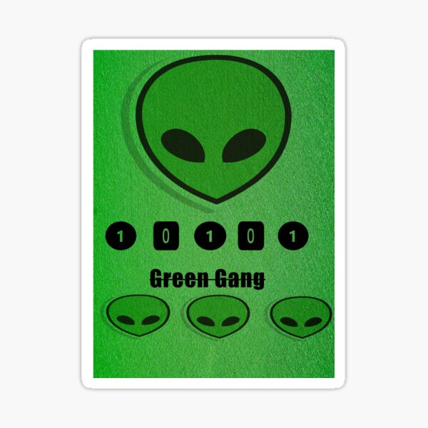 "Alien Green Gang" Sticker by Kasongo | Redbubble