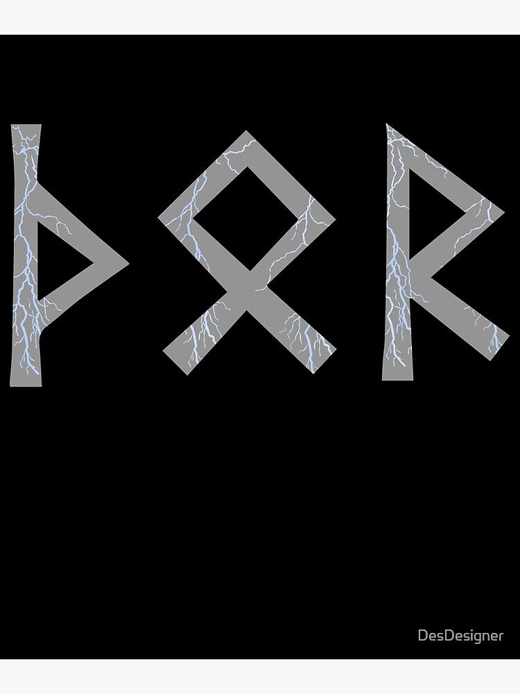 Lámina fotográfica «Runas del Dios del Trueno | Runa de dioses vikingos ...