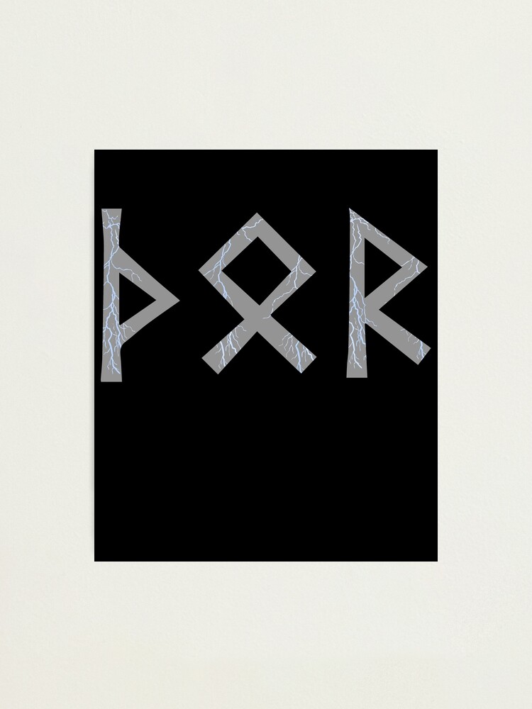 Lámina fotográfica «Runas del Dios del Trueno | Runa de dioses vikingos ...