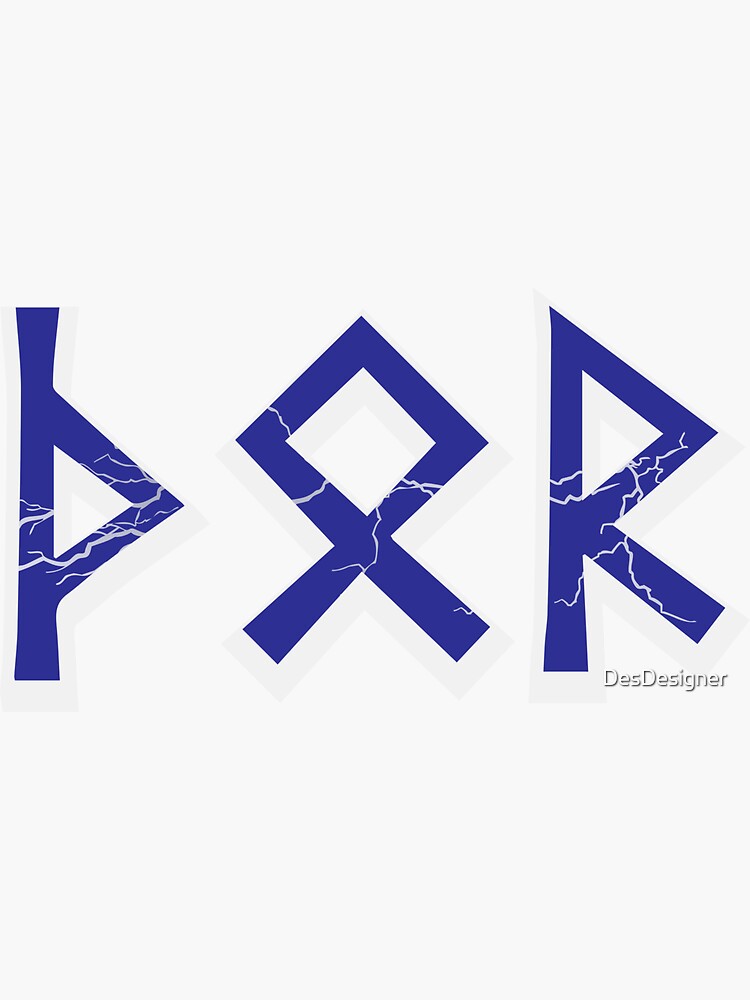 "Thunder God Runes | Nordic Mythology Donar Rune" Sticker for Sale by ...
