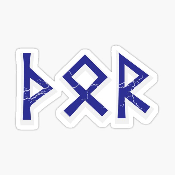 "Thunder God Runes | Nordic Mythology Donar Rune" Sticker for Sale by ...