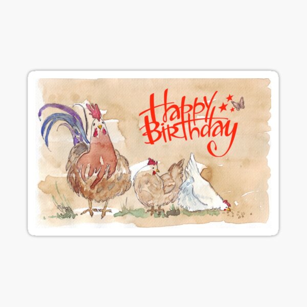 "Happy birthday to a Chook-lover!" Sticker by MareeClarkson | Redbubble