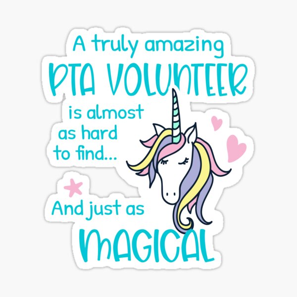 "PTA Volunteers Are Magical, Cute PTA Mom Gift" Sticker for Sale by ...