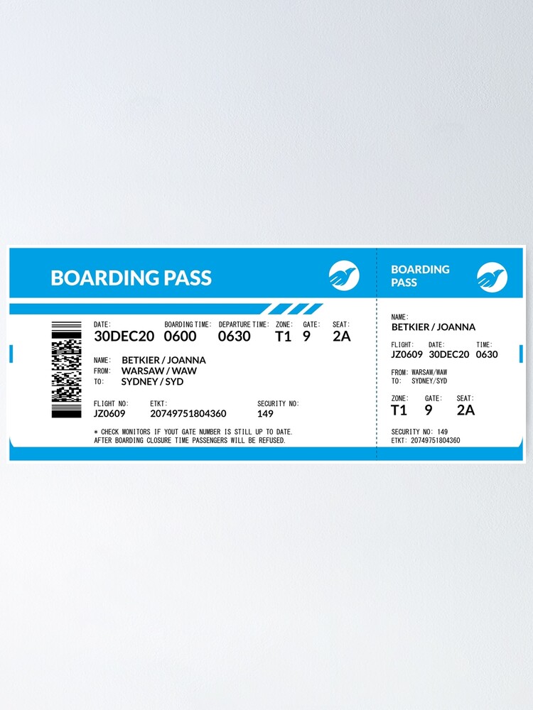 "Boarding Pass 4000x1660 PTP" Poster for Sale by twgcrazy | Redbubble