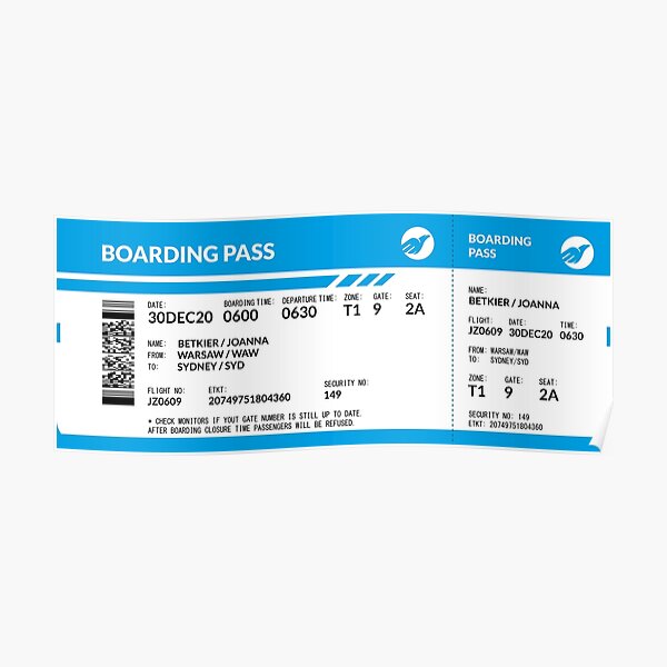 "Boarding Pass 4000x1660 PTP" Poster for Sale by twgcrazy | Redbubble
