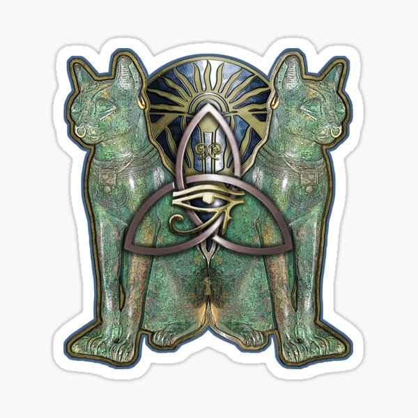 "Horus Cats" Sticker by spiralmirror | Redbubble