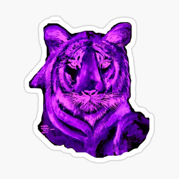 "Purple tiger T SHIRT/STICKER" Sticker by Shoshonan | Redbubble
