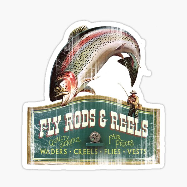 "fly rods and reels" Sticker by redboy | Redbubble