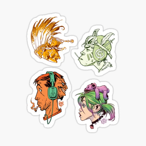 "Heads Sticker Collection" Sticker by krisvahl | Redbubble