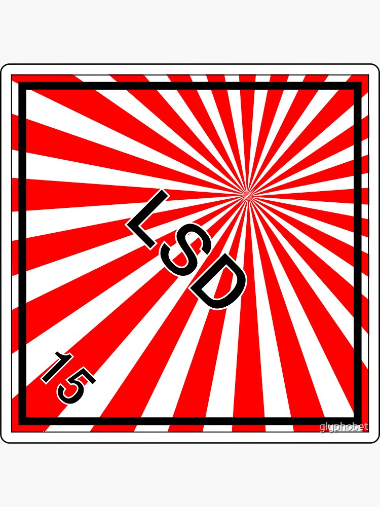 "LSD: Hazardous!" Sticker for Sale by glyphobet | Redbubble