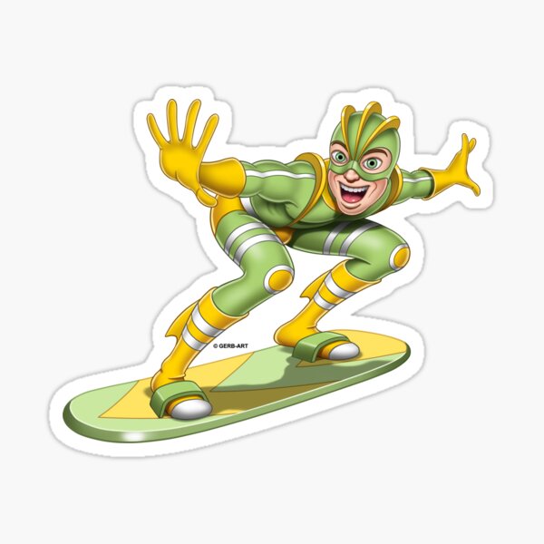 Superheroes Supersurfer Sticker For Sale By Gerbart Redbubble