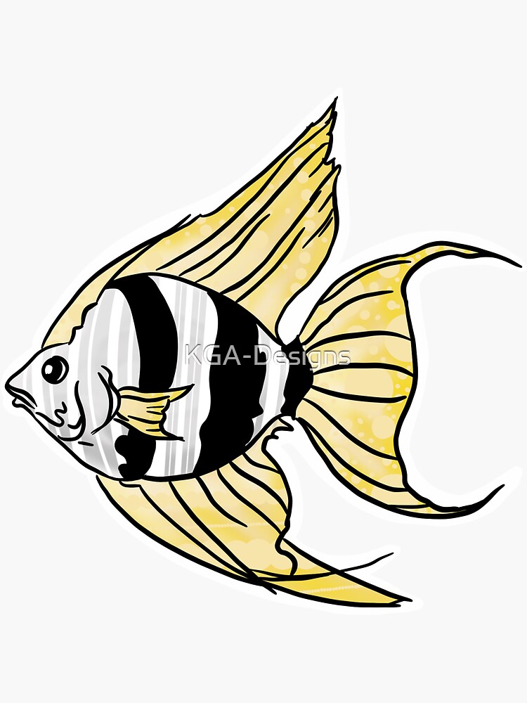 "Zen Angelfish" Sticker by KGA-Designs | Redbubble