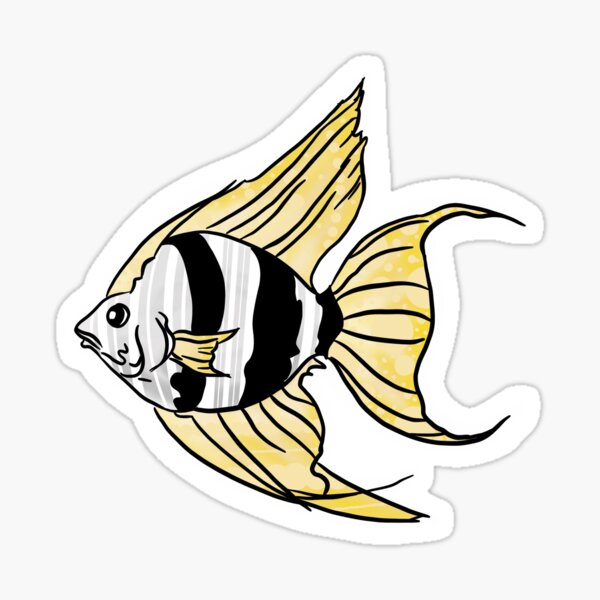"Zen Angelfish" Sticker by KGA-Designs | Redbubble