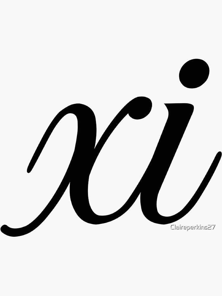 "Cursive Xi" Sticker for Sale by Claireperkins27 | Redbubble