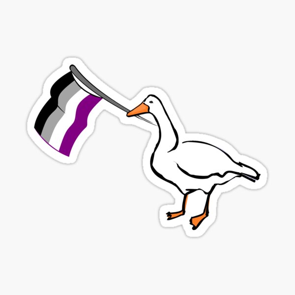 "Untitled Goose Asexual Pride" Sticker by failephant-art | Redbubble