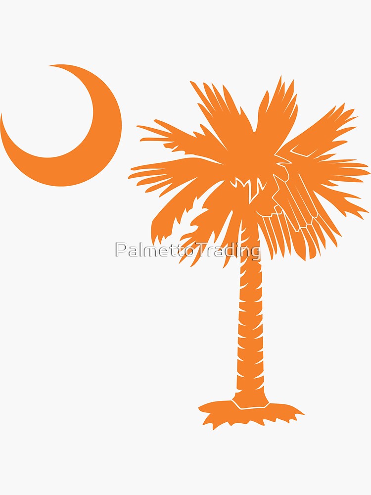 "Orange Palmetto Moon" Sticker for Sale by PalmettoTrading | Redbubble