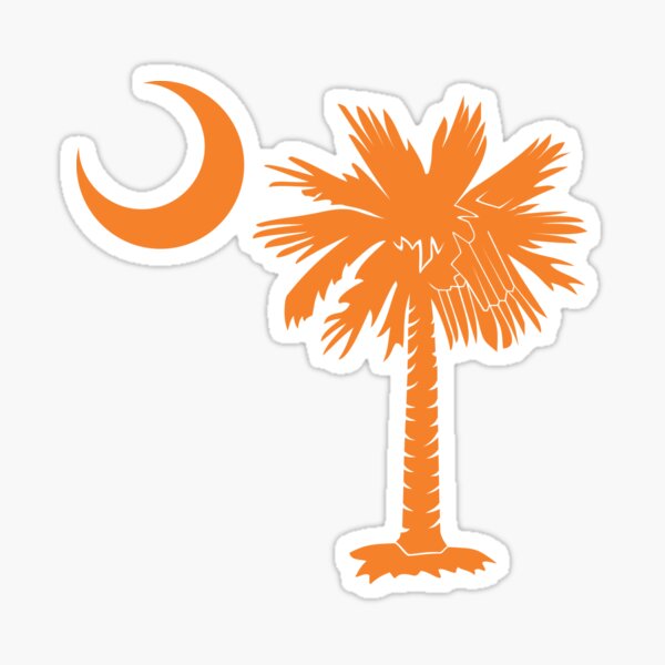 "Orange Palmetto Moon" Sticker for Sale by PalmettoTrading | Redbubble
