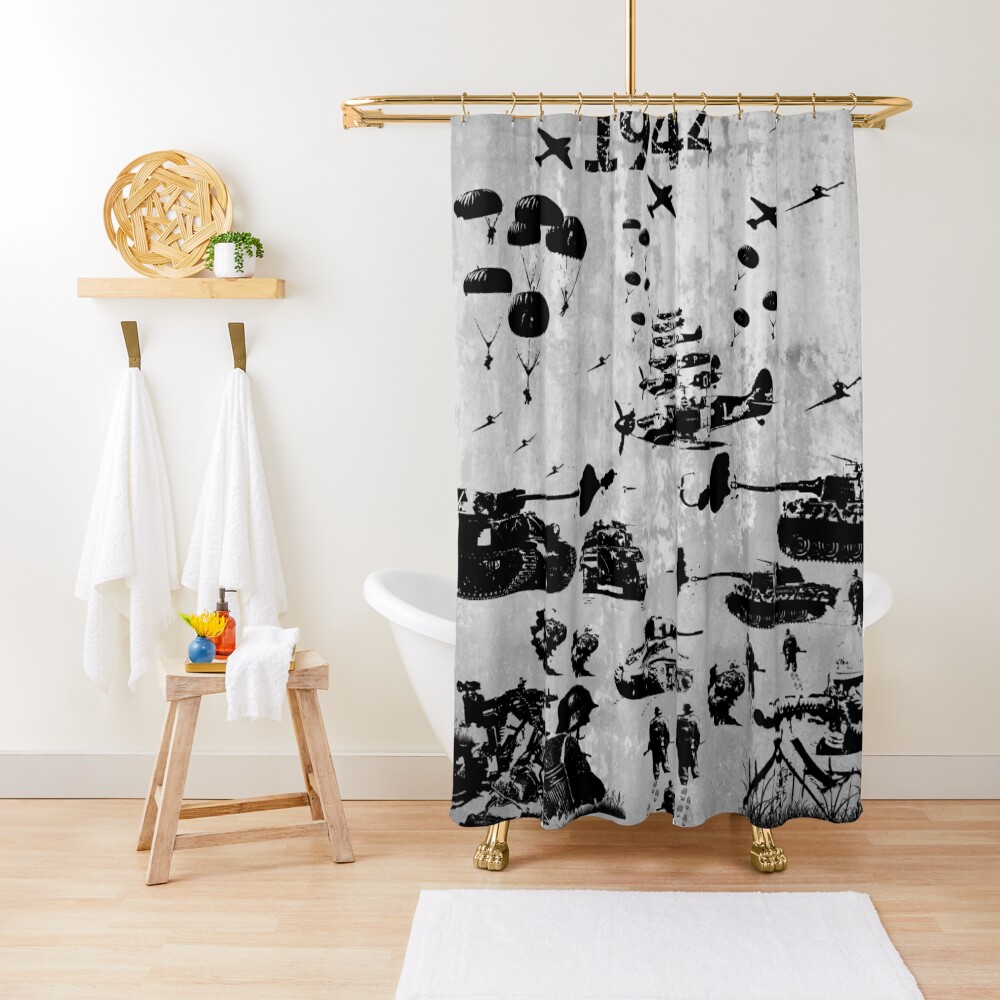 "1944 WORLD WAR 2" Shower Curtain for Sale by johnnyssandart | Redbubble