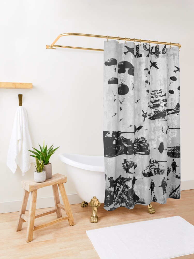 "1944 WORLD WAR 2" Shower Curtain for Sale by johnnyssandart | Redbubble