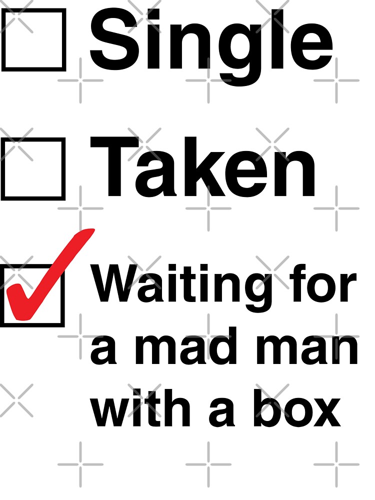"SINGLE TAKEN MAD MAN WITH A BOX STICKER" Sticker by thischarmingfan ...