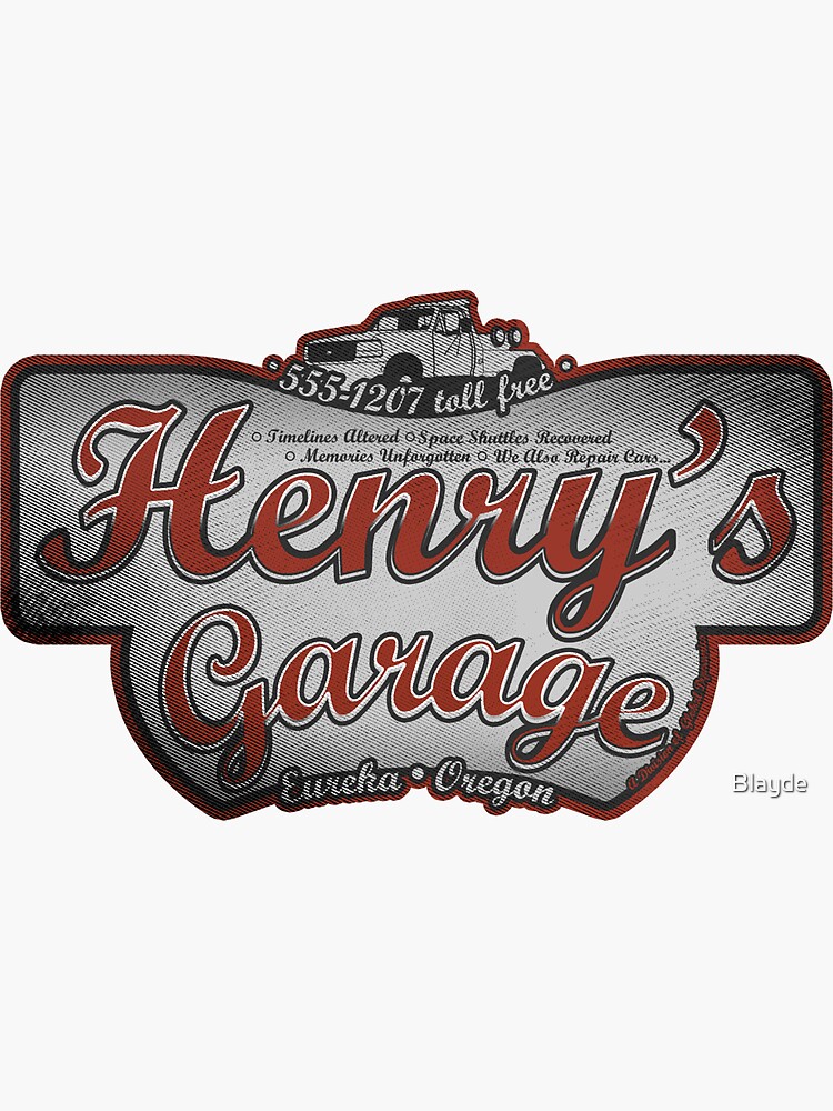 "Henry's Garage" Sticker for Sale by Blayde | Redbubble