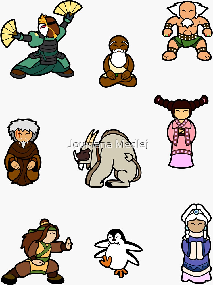 "ATLA Mini Stickers: Other characters" Sticker for Sale by Cedarseed ...