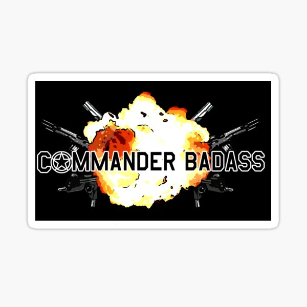 "Commander Badass Logo - Black Sticker" Sticker for Sale by boomshadow ...