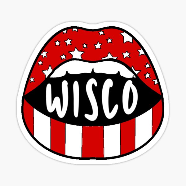 "Wisco Lips" Sticker by smstickersx | Redbubble