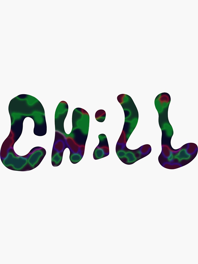 "chill neon lights space word logo" Sticker for Sale by fridars | Redbubble