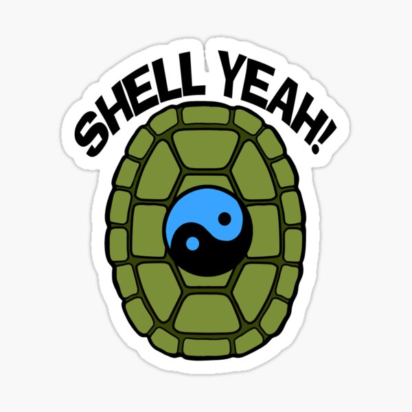 "Shell Yeah Blue Sticker" Sticker for Sale by cybercat | Redbubble
