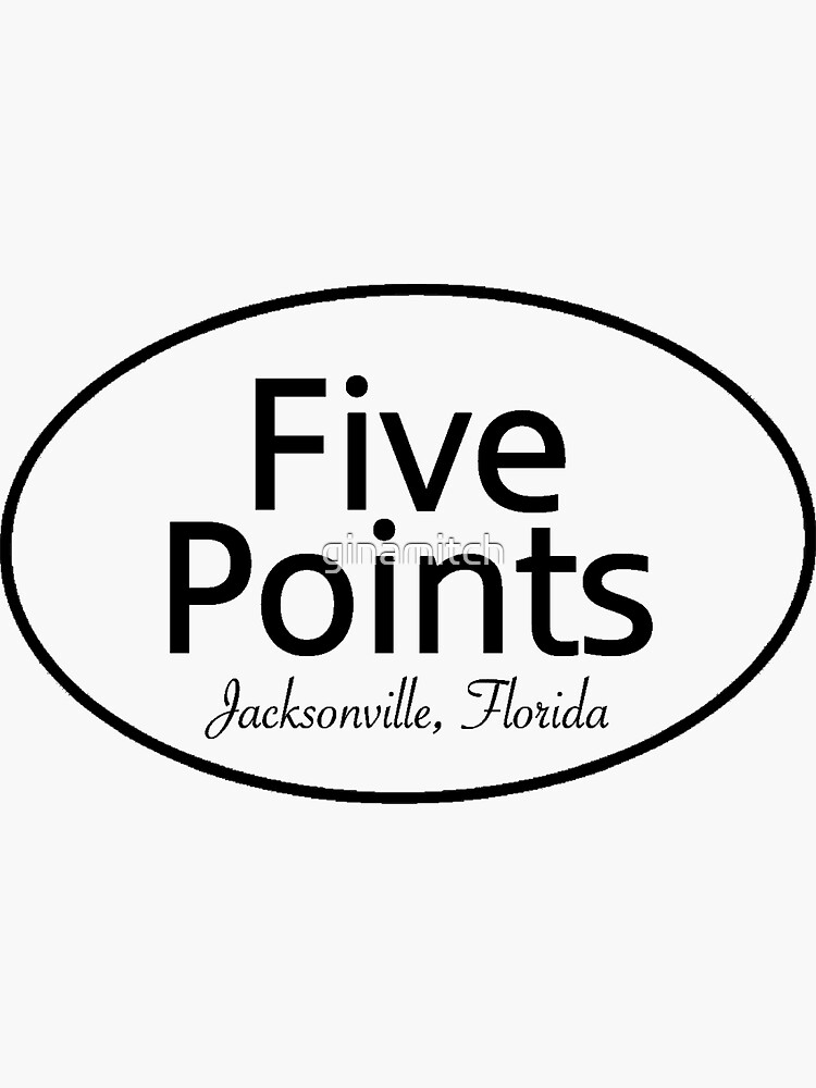 "Five Points, Jacksonville, Florida" Sticker by ginamitch | Redbubble
