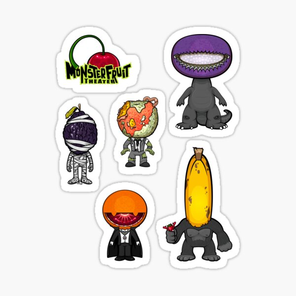 "MonsterFruit Theater Small Sticker Sheet 2" Sticker by wickedstudios ...