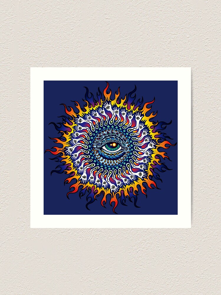 "Psychedelic Eye Sun" Art Print for Sale by sandersart | Redbubble
