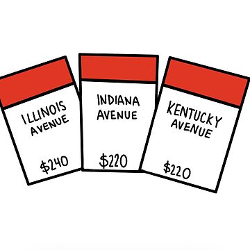 "Monopoly Red Properties" Greeting Card for Sale by reagan164 | Redbubble