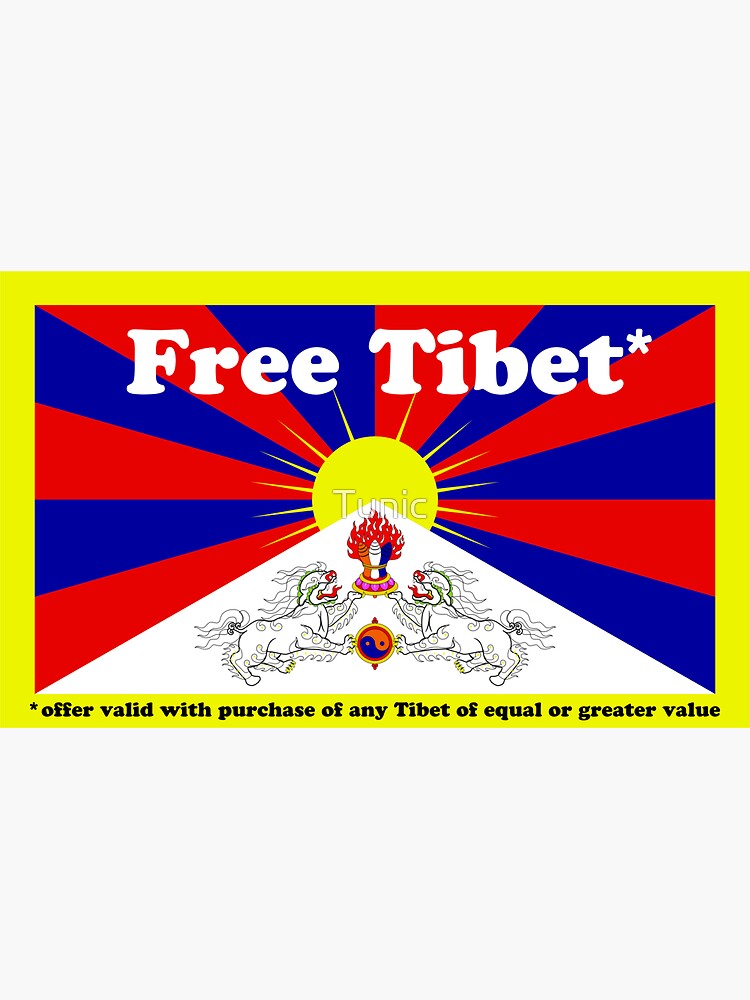 "Free Tibet*" Sticker for Sale by Tunic | Redbubble