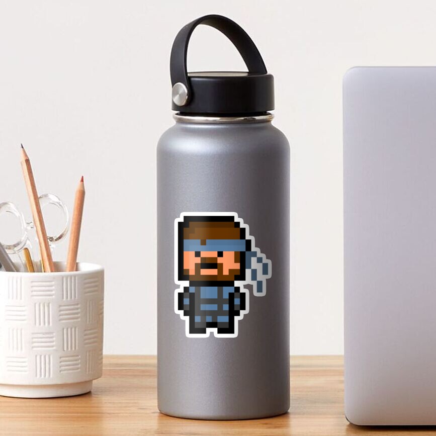 "Pixel Solid Snake Sticker" Sticker for Sale by PixelBlock | Redbubble