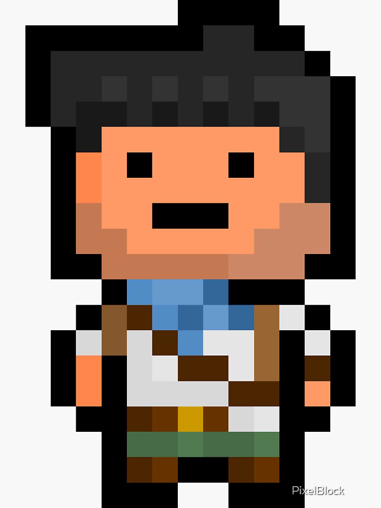 "Pixel Nathan Drake Sticker" Sticker for Sale by PixelBlock | Redbubble