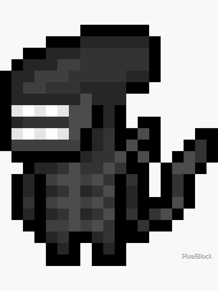"Pixel "Alien" sticker" Sticker for Sale by PixelBlock | Redbubble