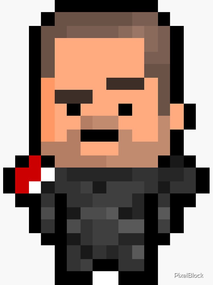 "Pixel Commander Shepard (M) Sticker" Sticker for Sale by PixelBlock ...