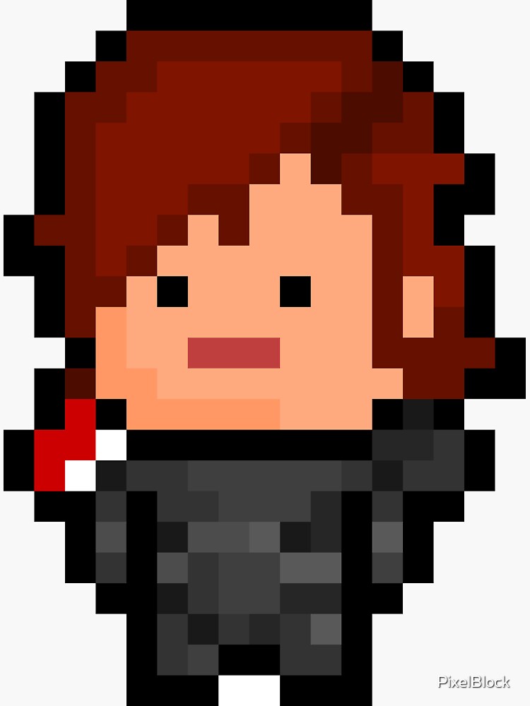 "Pixel Commander Shepard (F) Sticker" Sticker for Sale by PixelBlock ...