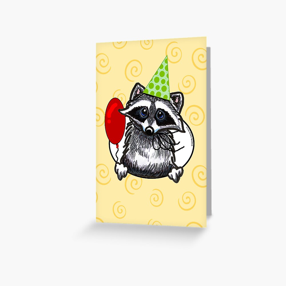 "Raccoon Funny Birthday Card" Greeting Card by offleashart | Redbubble