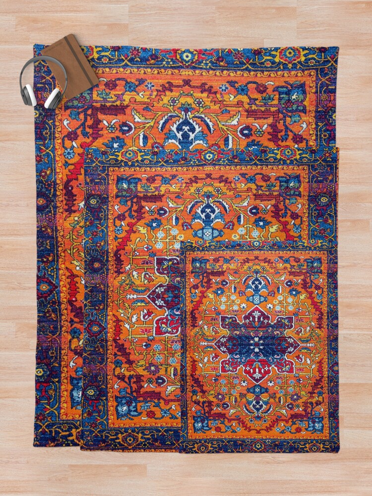 "Vintage Antique Oriental Berber Moroccan Style Design." Throw Blanket ...