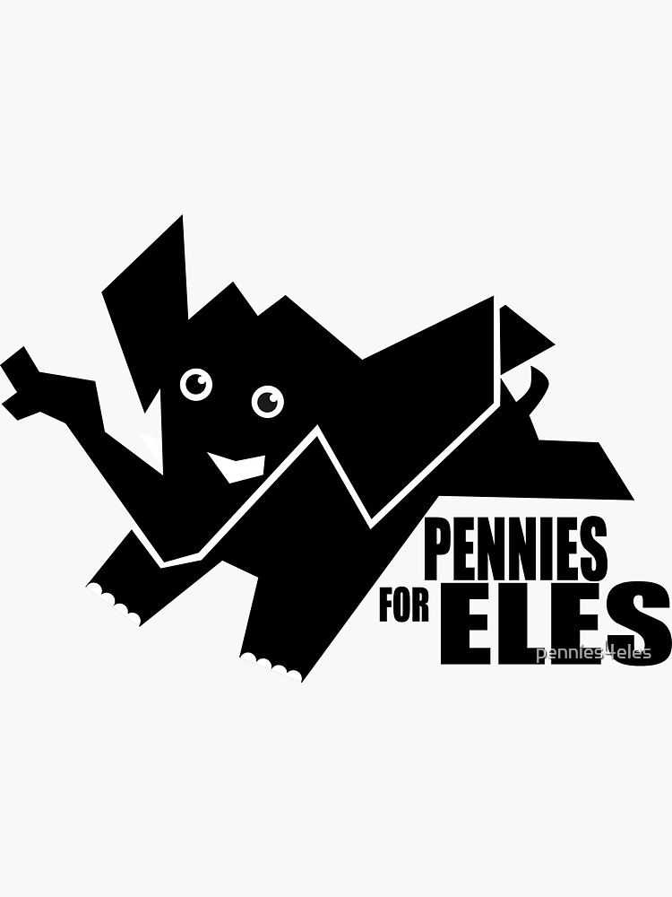 " P4E Happy Elephant – Kidz & Big Kidz " Sticker by pennies4eles ...