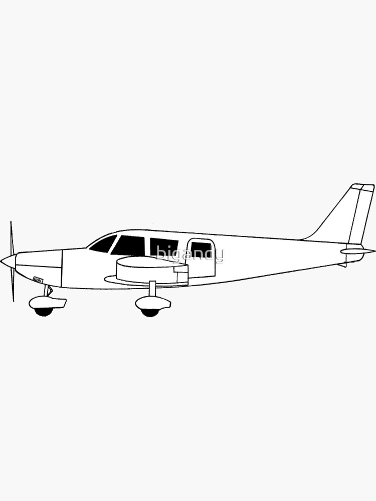 "Piper PA-32 Cherokee Six Outline" Sticker by bigandy | Redbubble