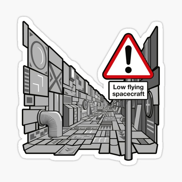 "Low Flying Spacecraft - Sticker" Sticker by DoodleDojo | Redbubble