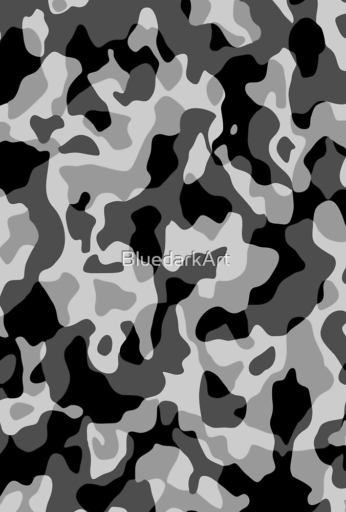 "Grey Camouflage Army Military Pattern" by BluedarkArt | Redbubble