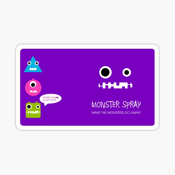 "monster spray (purple)" Sticker for Sale by aliigator | Redbubble