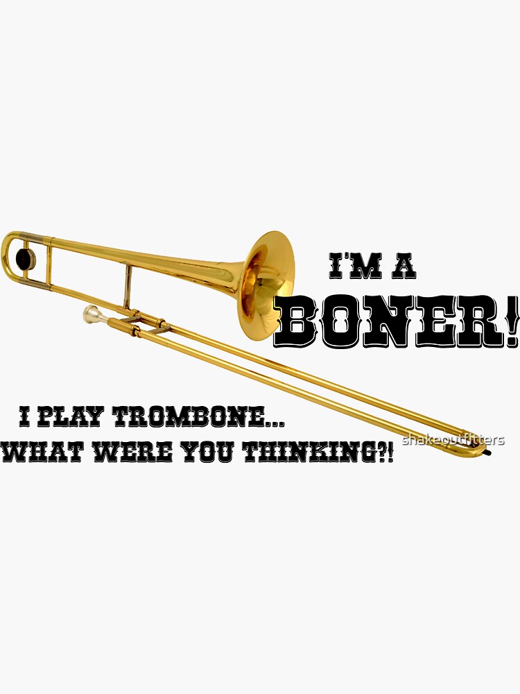 "Funny Trombone " Sticker for Sale by shakeoutfitters | Redbubble