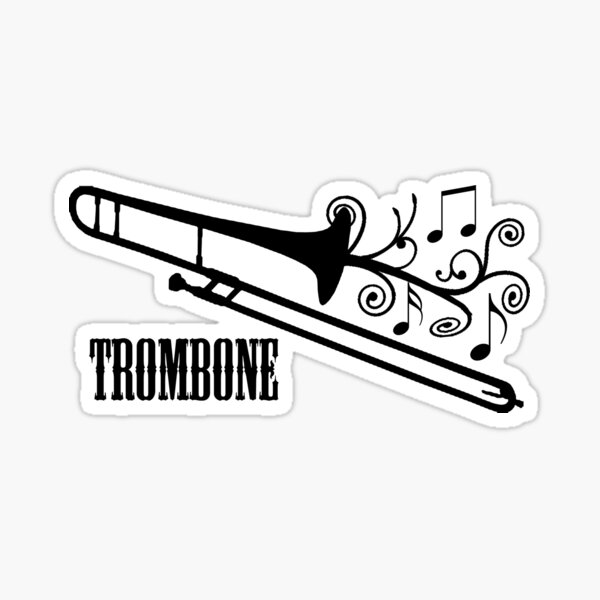 "Trombone with swirls" Sticker by shakeoutfitters | Redbubble